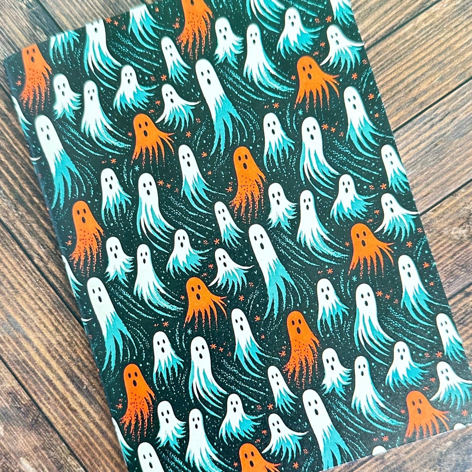 blank journal notebook - skull, ghost and mushroom – aladdin street farm