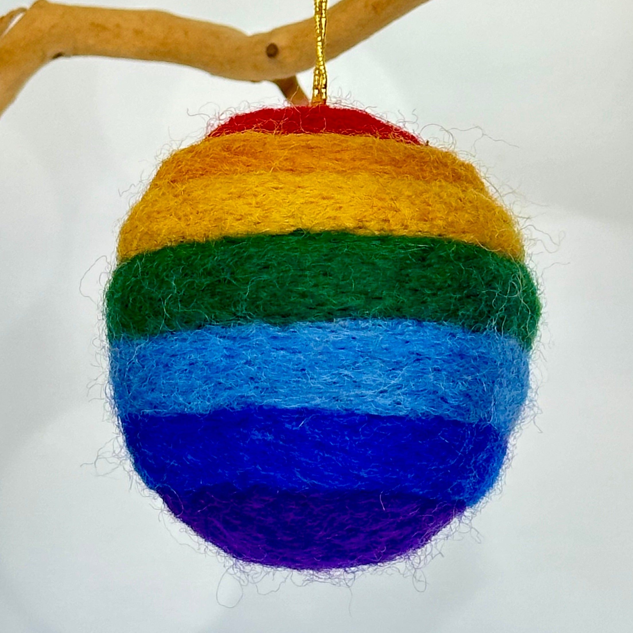 PRIDE Balls - 3" handmade felt rainbow ornament – aladdin street farm